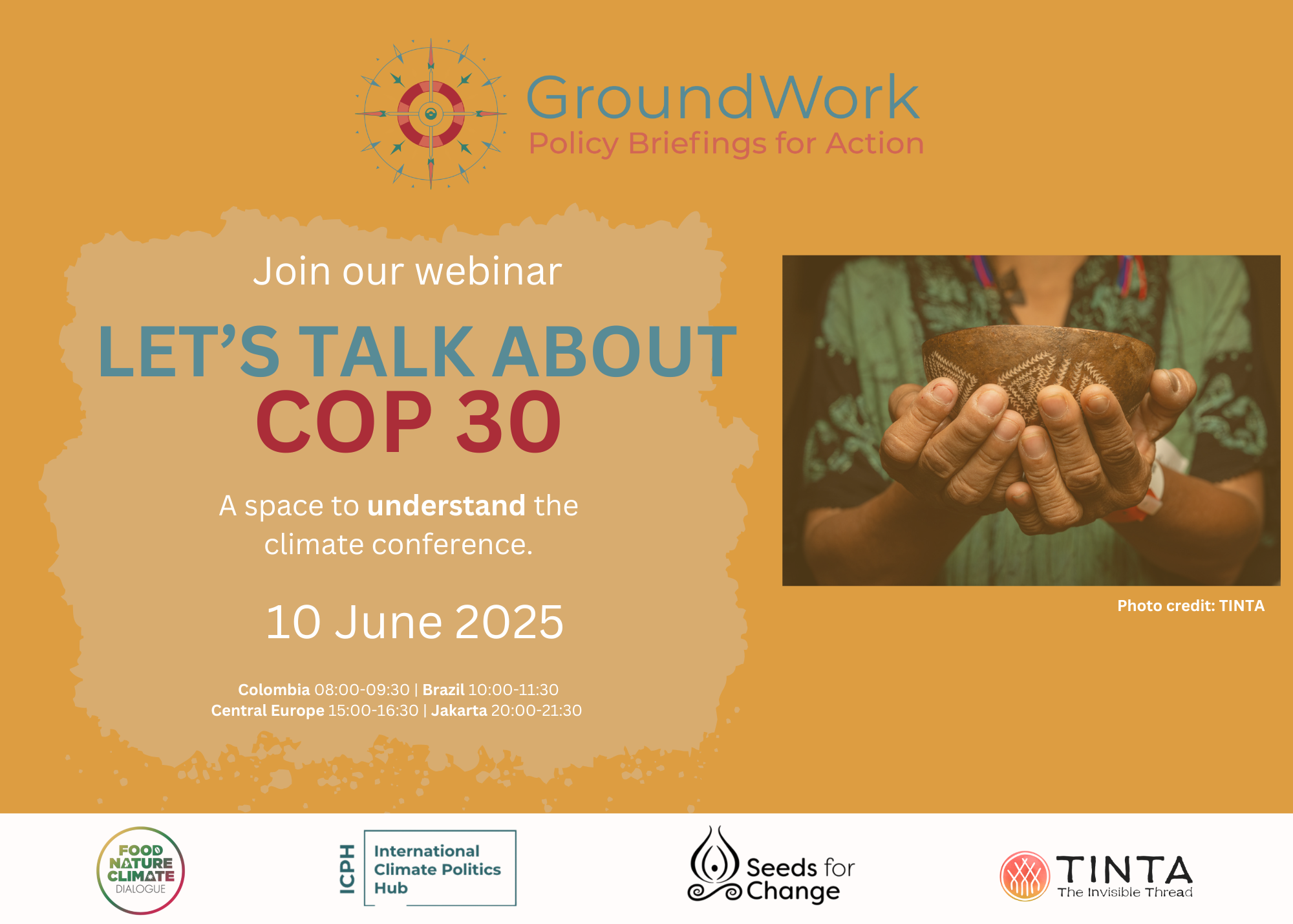 Upcoming GroundWork Webinar : Let’s Talk About COP30 - TINTA